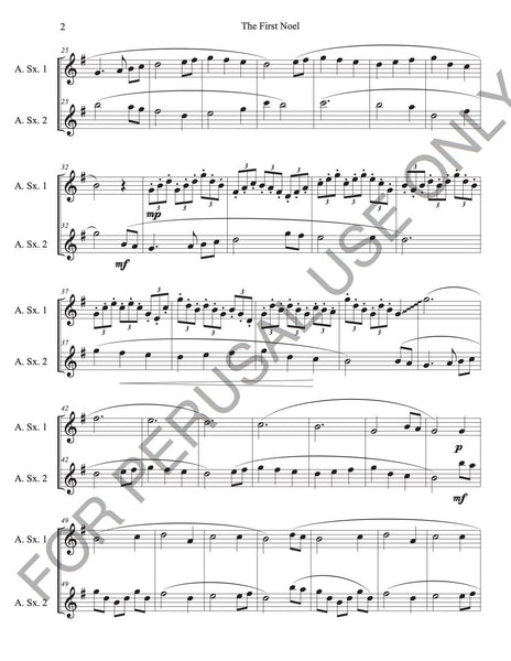 The First Noel for Saxophone Duet