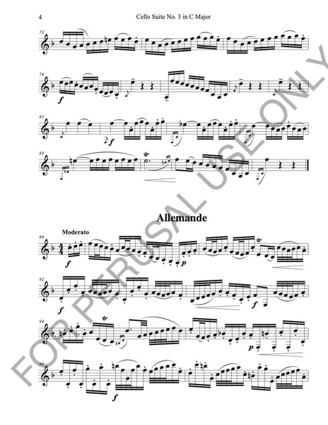 Clarinet Solo sheet music: Complete Bach's Cello Suite no.3