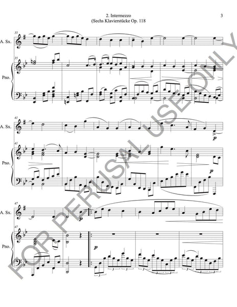 Intermezzo Op. 118 no. 2 by Brahms sheet music for Alto Saxophone and ...