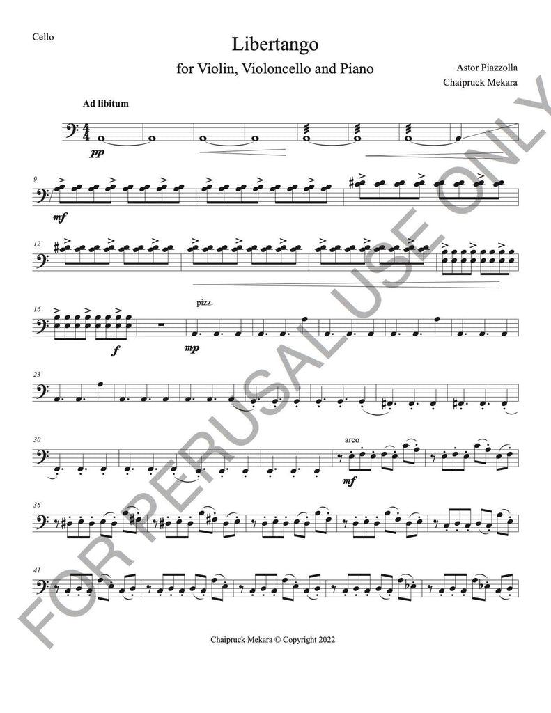 Violin, Violoncello and Piano sheet music - Piazzolla's Libertango ...