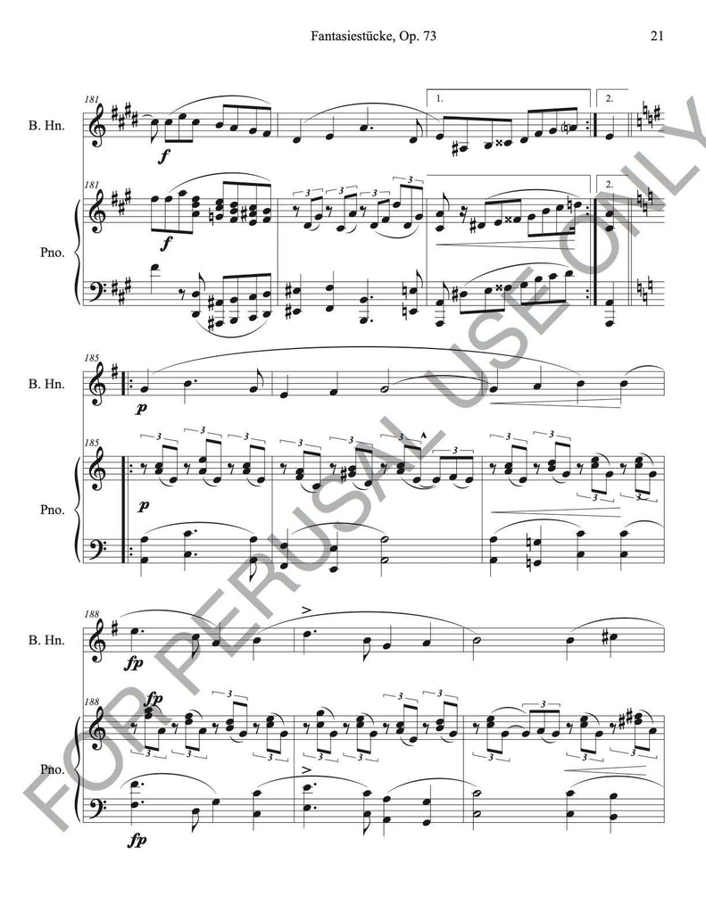 Basset Horn and Piano sheet music: Schumann's Fantasiestücke, Op. 73