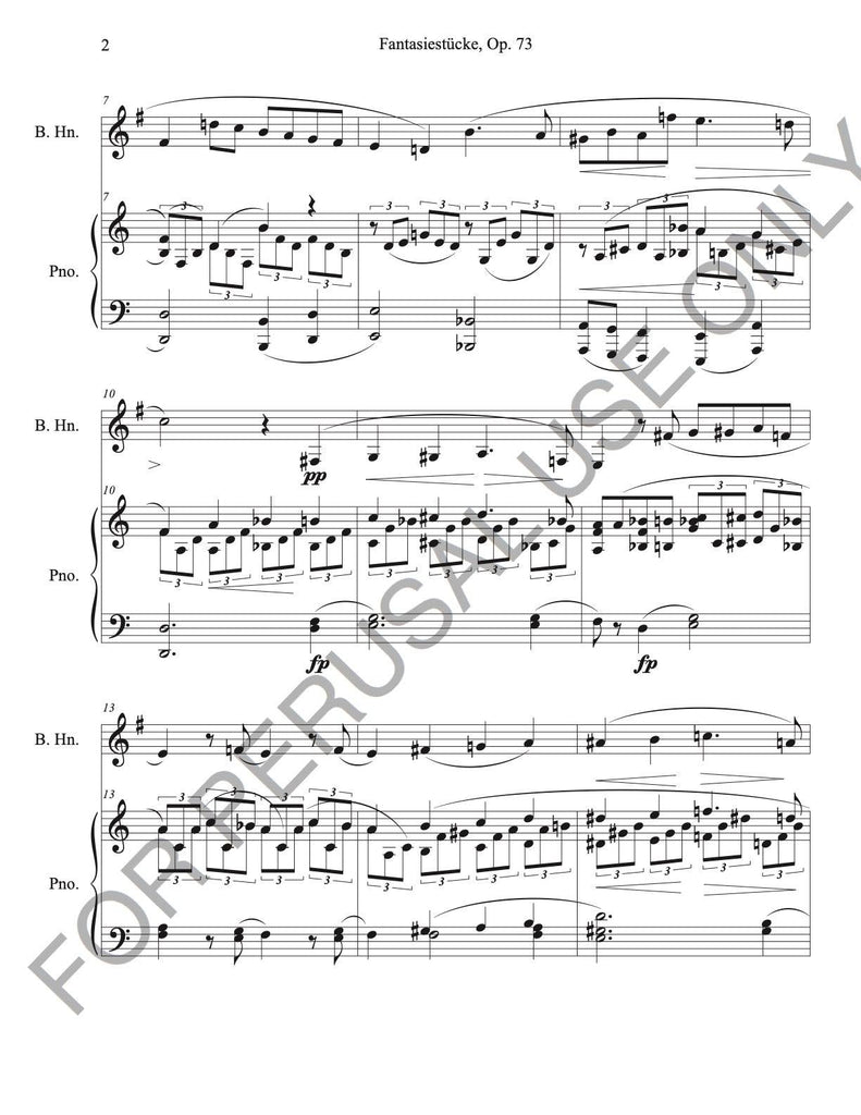 Basset Horn and Piano sheet music: Schumann's Fantasiestücke, Op. 73