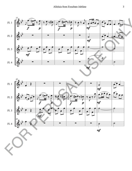 Flute Quartet Sheet Music - Mozart's Alleluia from Exsultate Jubilate