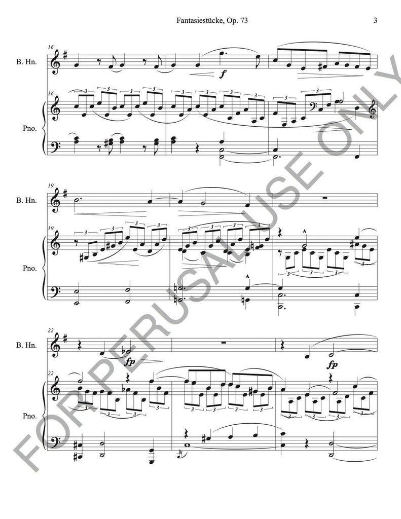 Basset Horn and Piano sheet music: Schumann's Fantasiestücke, Op. 73