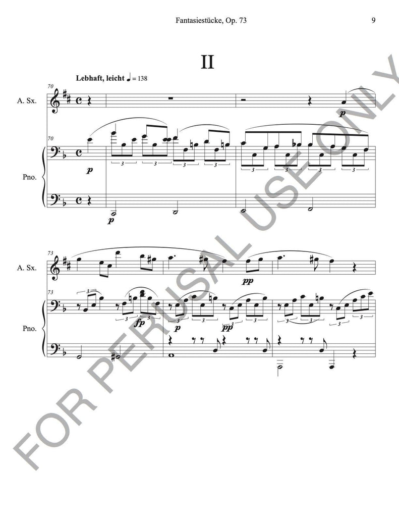 Alto Sax and Piano sheet music: Schumann's Fantasiestücke, Op.73