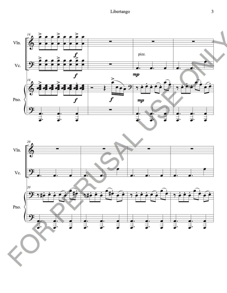 Violin, Violoncello and Piano sheet music - Piazzolla's Libertango ...