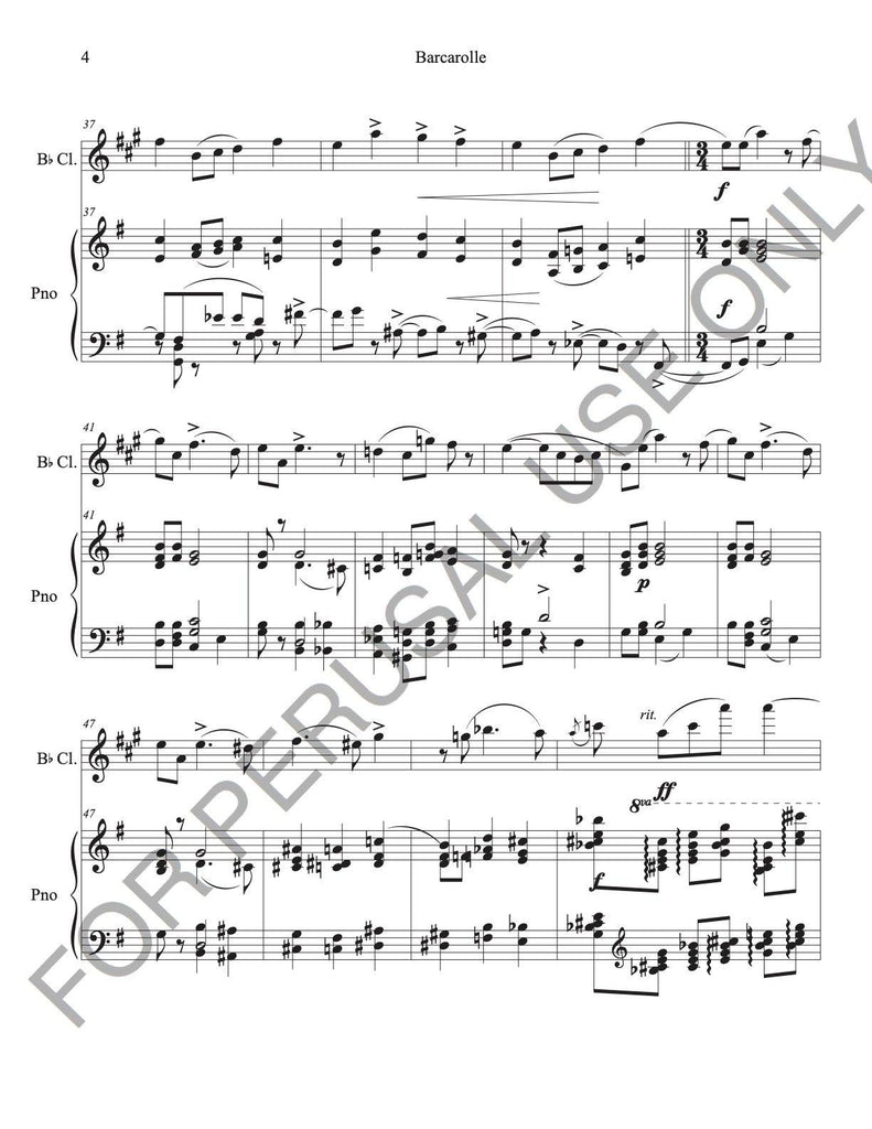 Clarinet and Piano sheet music: the seasons, op. 37a: vi. june "barcarolle"