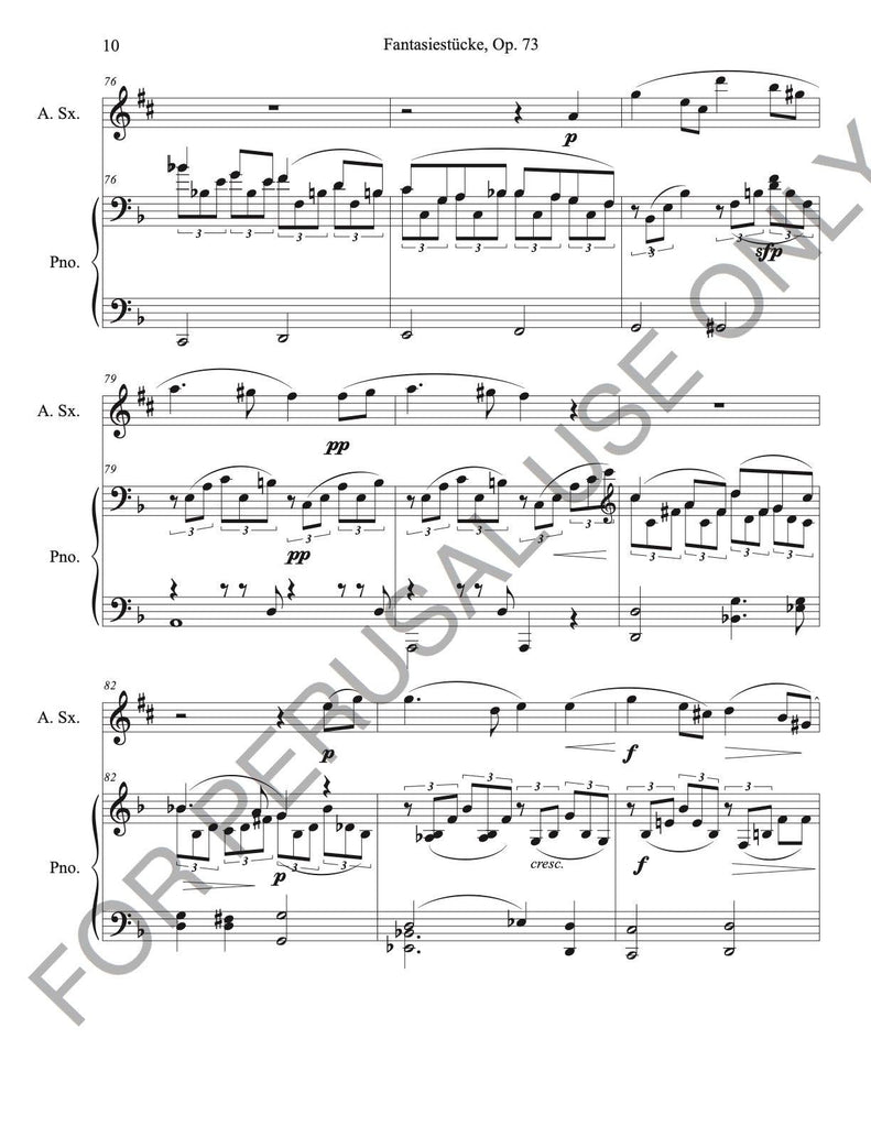 Alto Sax and Piano sheet music: Schumann's Fantasiestücke, Op.73