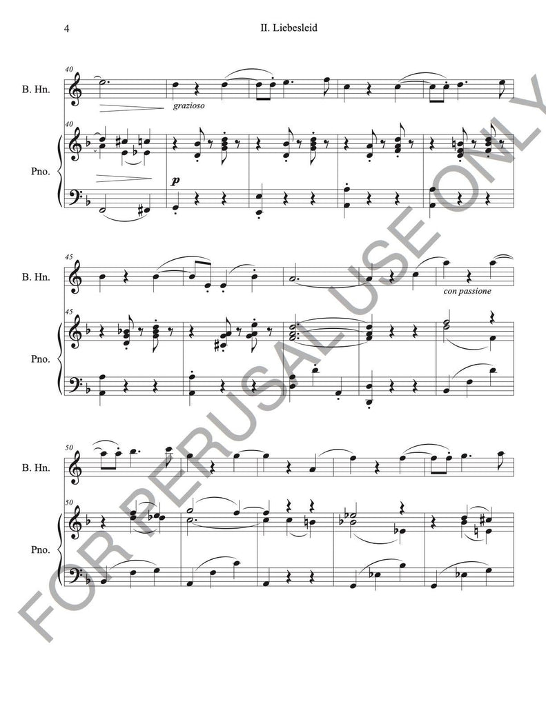 Basset Horn and Piano sheet music:Liebesleid (score+parts+mp3)