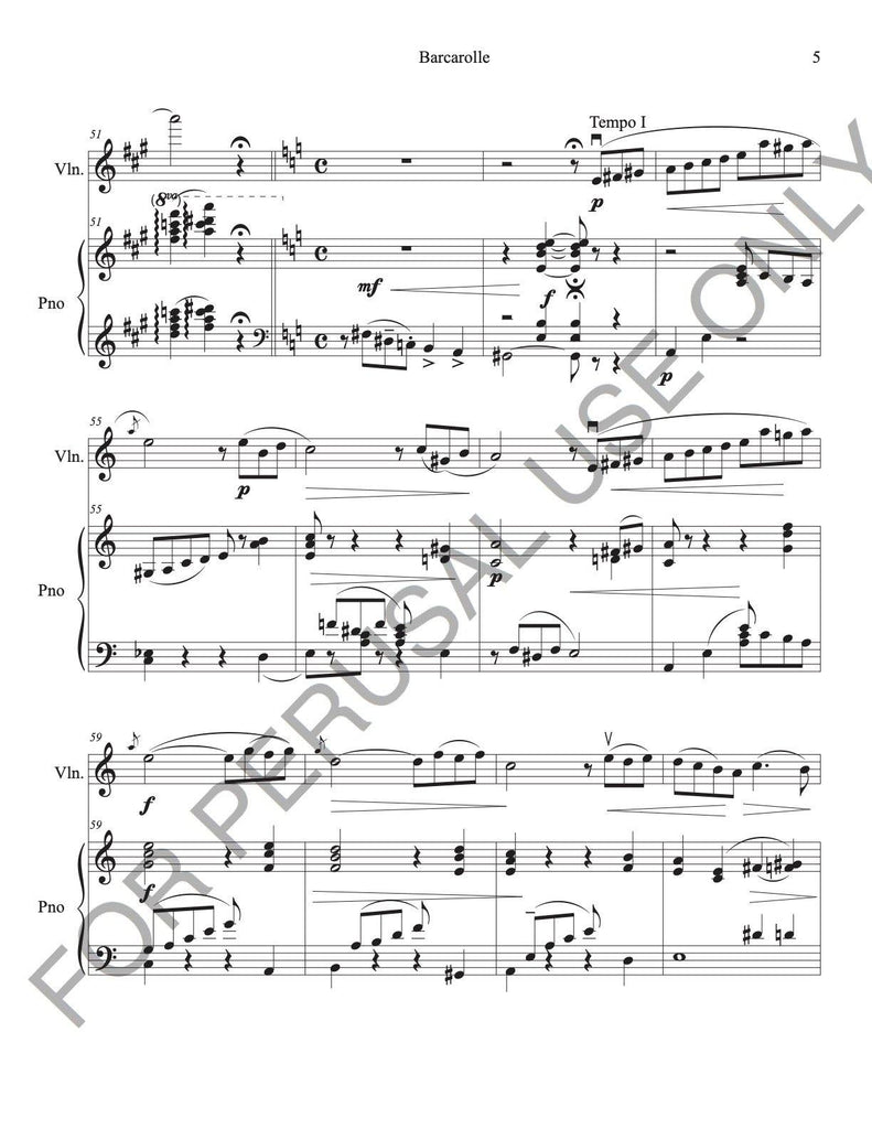Tchaikovsky's the seasons, "barcarolle" for Violin and Piano