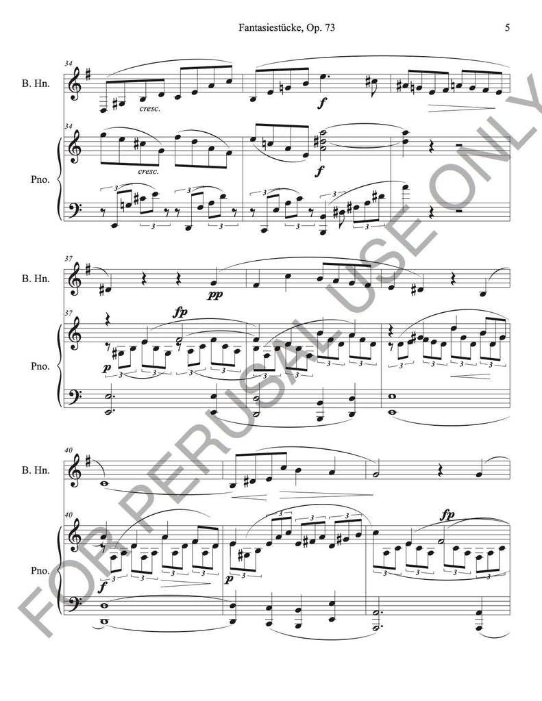 Basset Horn and Piano sheet music: Schumann's Fantasiestücke, Op. 73