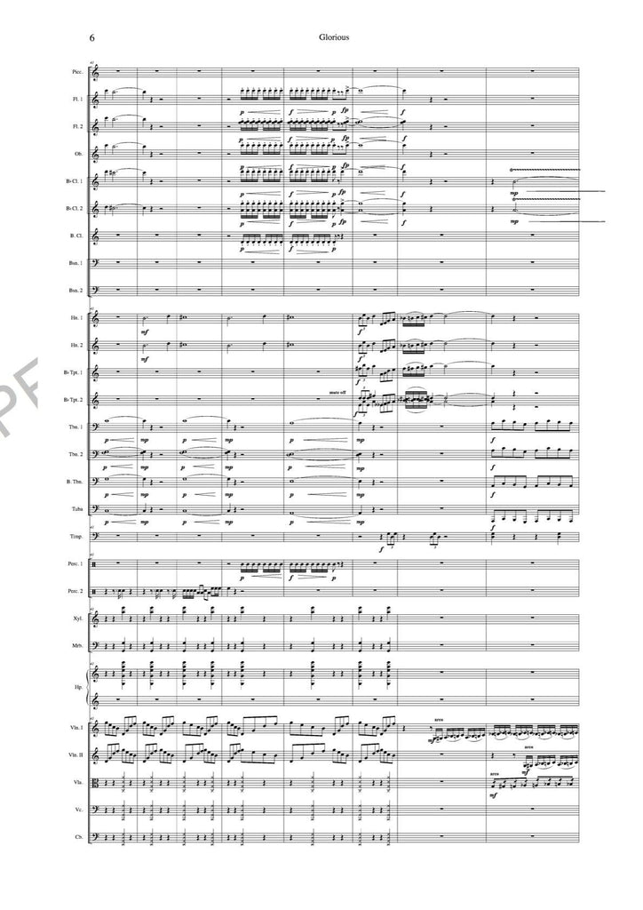 Contemporary Orchestral music "Glorious" for Symphony Orchestra (score