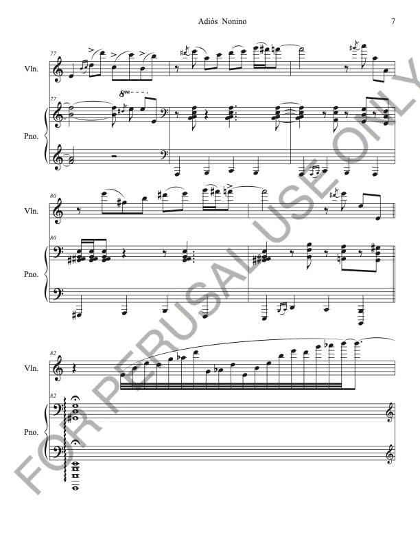 Violin and Piano sheet music: Adiós Nonino by Astor Piazzolla