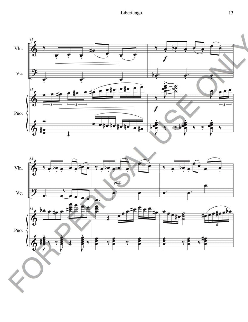Violin, Violoncello and Piano sheet music - Piazzolla's Libertango ...