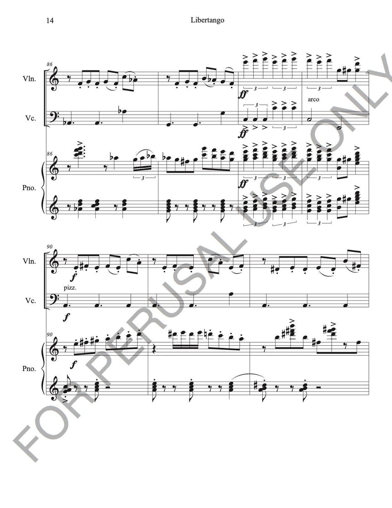 Violin, Violoncello and Piano sheet music - Piazzolla's Libertango ...