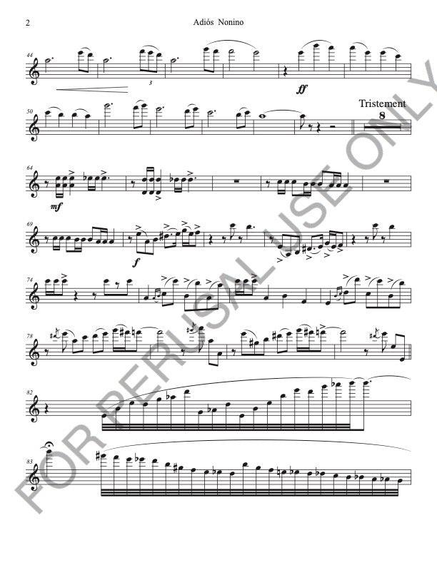 Violin and Piano sheet music: Adiós Nonino by Astor Piazzolla